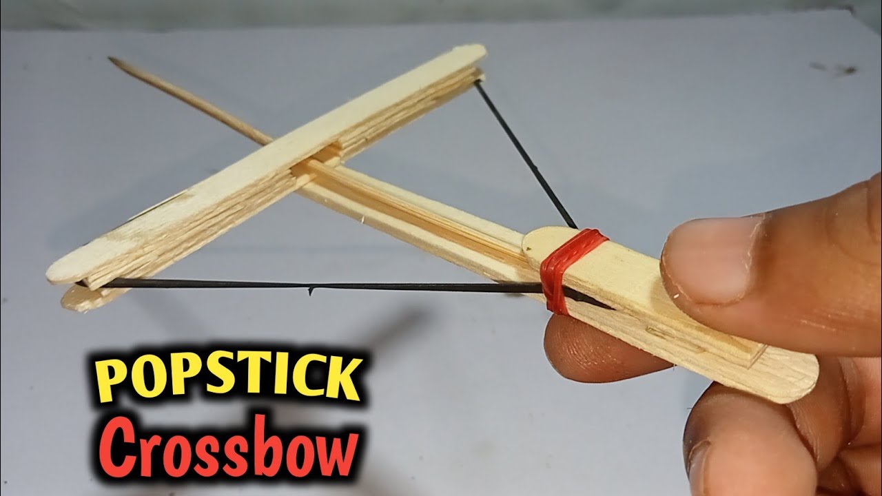 DIY Popsicle Stick Crossbow | Mini Crossbow Made with Ice Cream Sticks ...