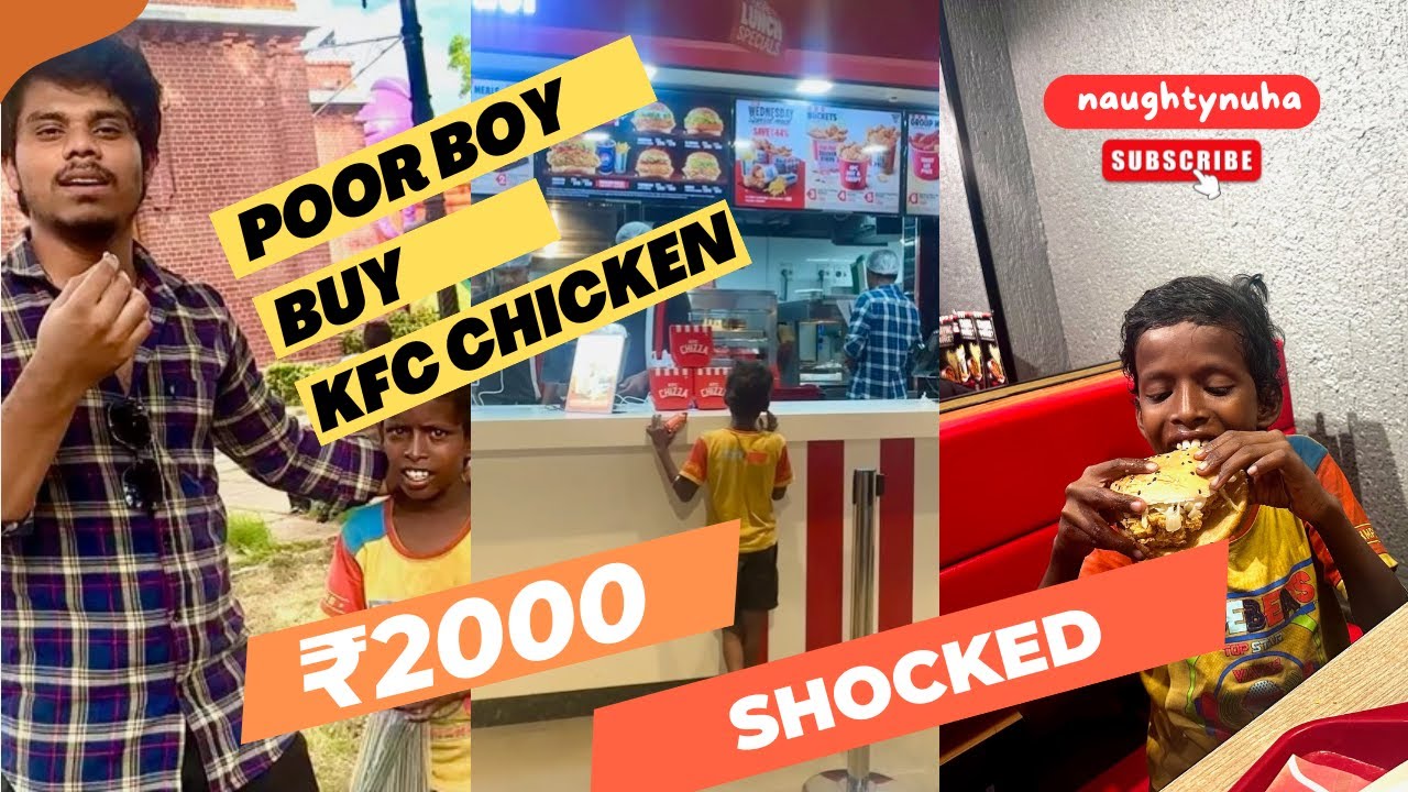 😍I Gave Free KFC TREAT to Homeless Boy for Reaching 2000 Subscribers🥳 # ...