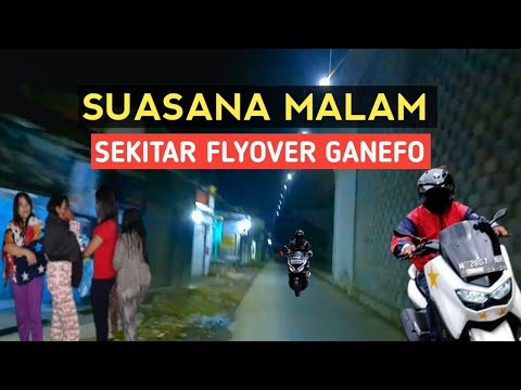 ❗Suasana malam hari disekitar flyover Ganefo Mranggen Demak.