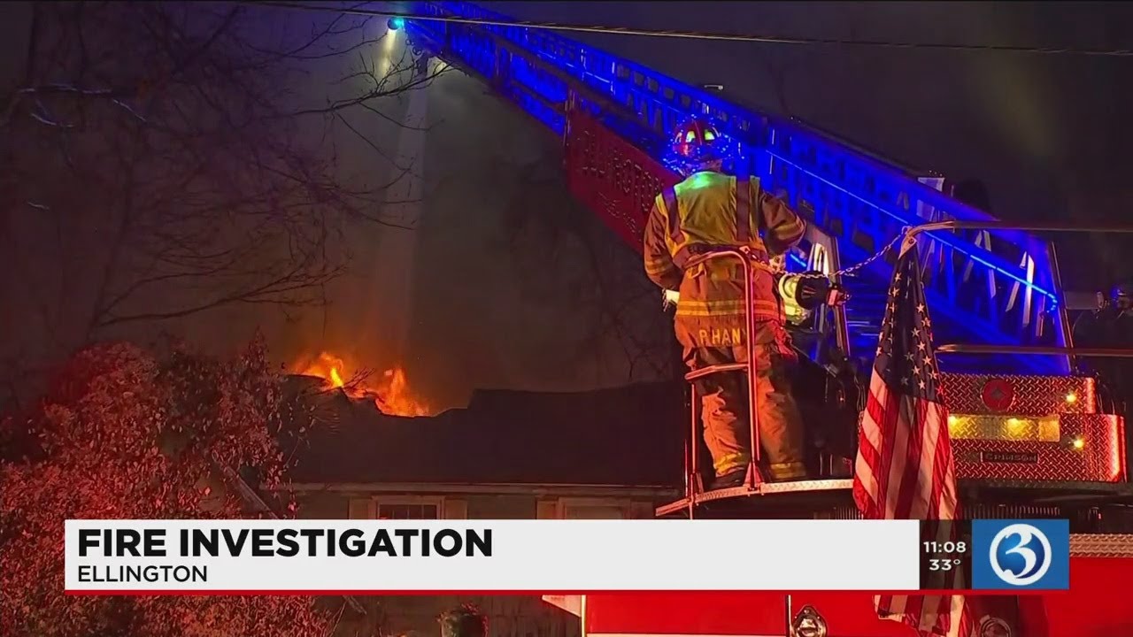 VIDEO: Ellington Fire Department battles house fire - YouTube