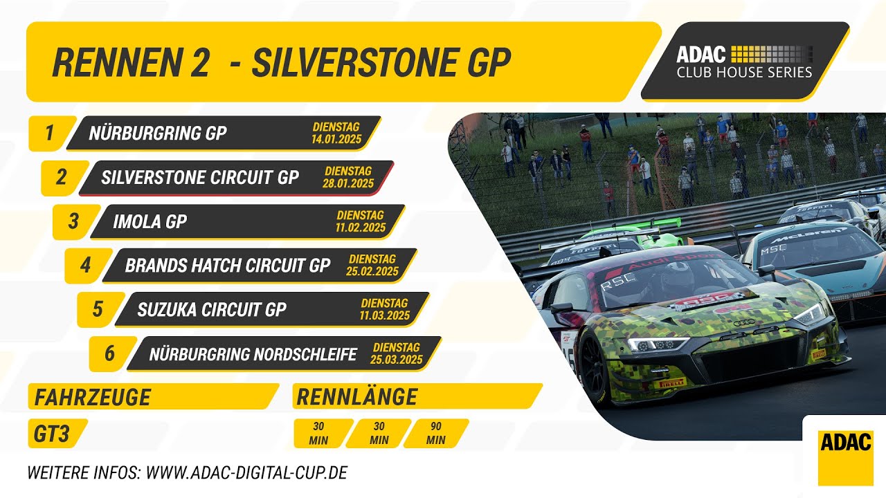 🏎️💨 LIVE 🔴: ADAC Clubhouse Series 2025-1 | Runde 02 - Silverstone ...