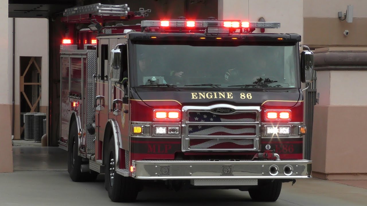 Milpitas Fire Dept. Engine 86 Responding - CODE 3 - YouTube