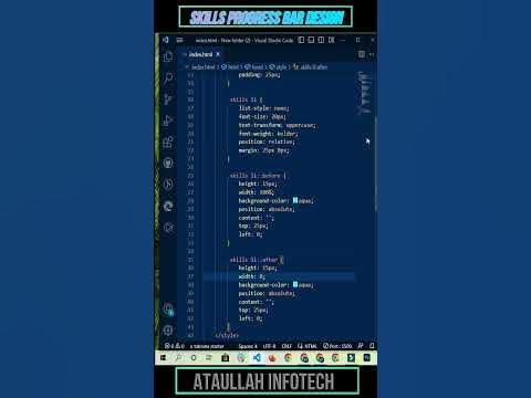How To Make Animated Progress Bar Using HTML And CSS | Skills Progress Bar Design || #shorts # ...