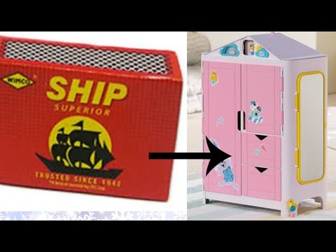 DIY Miniature Cupboard for Dolls।।Mini Cupboard from Matchbox। - YouTube