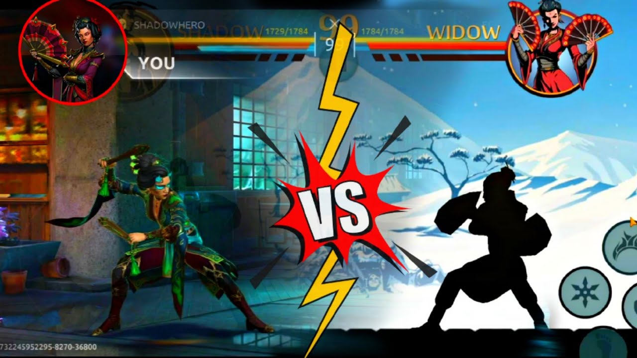 Shadow Fight 2 Widow vs Shadow Fight 4 Arena New Hero Widow - YouTube
