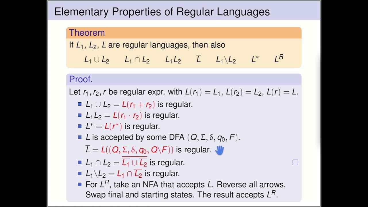 Automata Theory - Properties of Regular Languages - YouTube