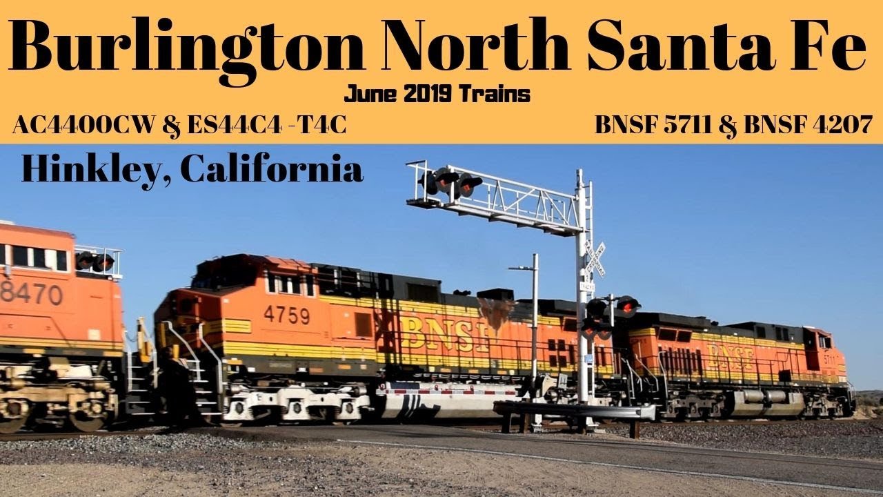 BNSF 5711 AC4400CW Mixed Freight Train & BNSF 4207 ES44C4 Intermodal Train - YouTube