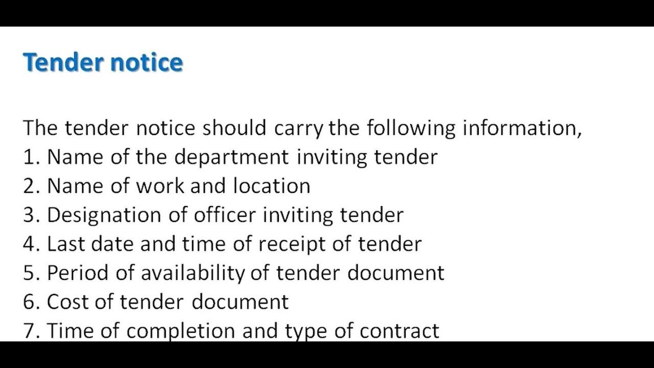 What is tender notice | CEM - YouTube