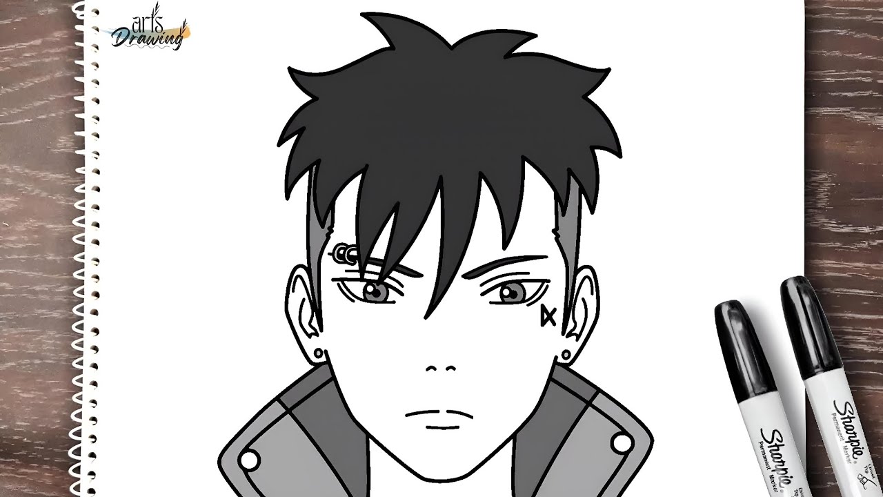 How to draw Kawaki from Boruto step by step - YouTube