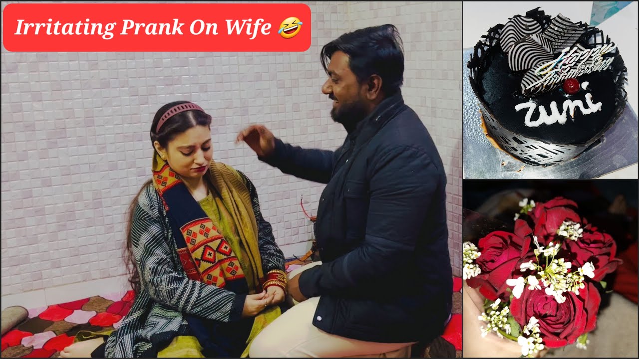 Irritating Prank On Wife ( Nida ) || 10th Month Anniversary Celebration ...