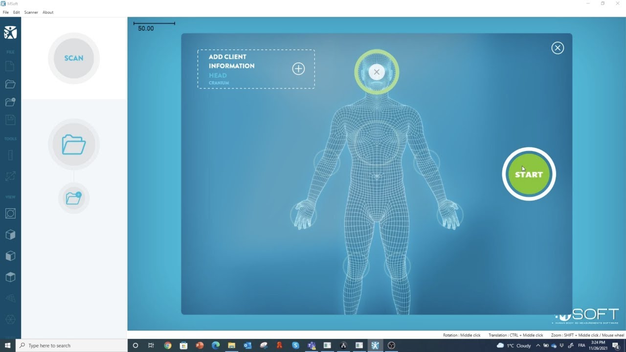 Head scan with MSoft and the EinScan H scanner - YouTube
