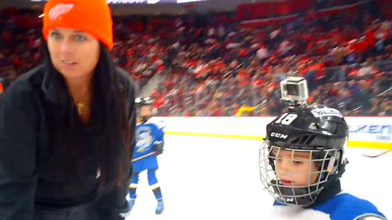 Live On Ice Detroit Red Rings Little Caesars Arena Helmet Cam - YouTube