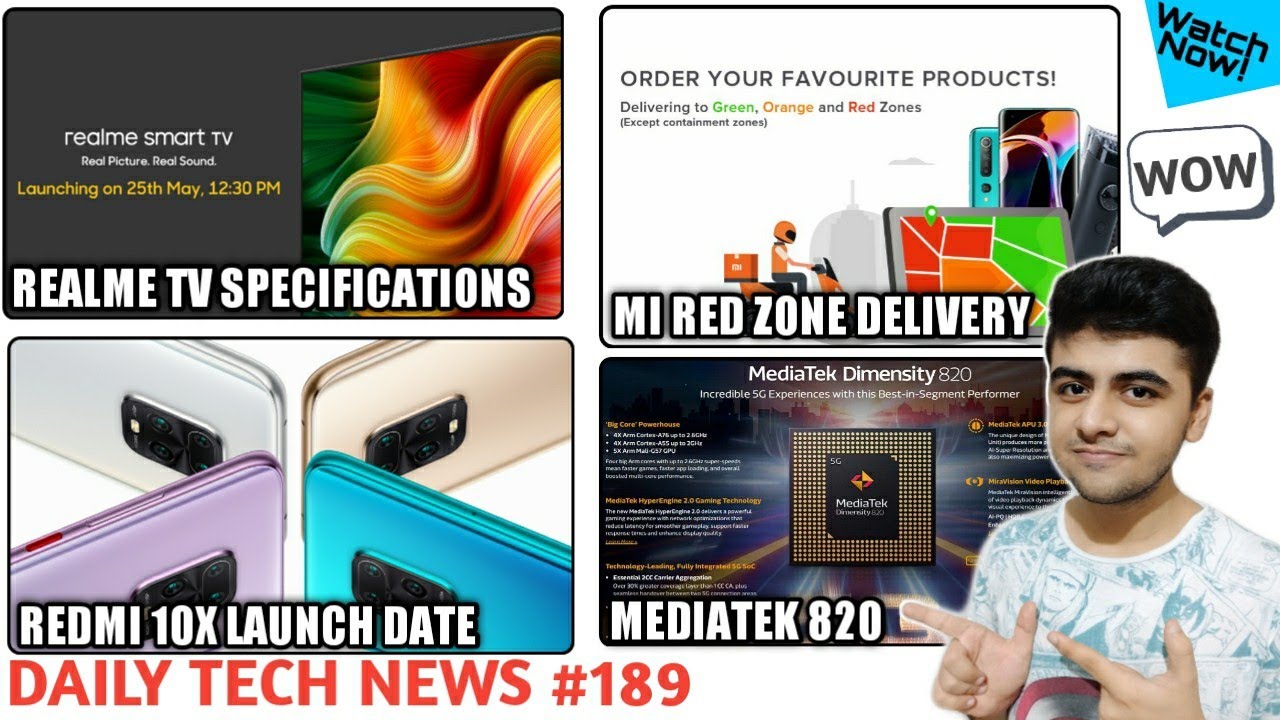 Realme TV Specs, Redmi 10X MediaTek Dimensity 820, MI Red zone Delivery ...
