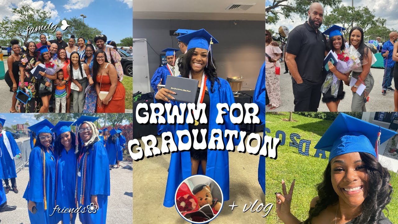 GRWM For Graduation ! + Vlog 👩🏽‍🎓🎓 - YouTube