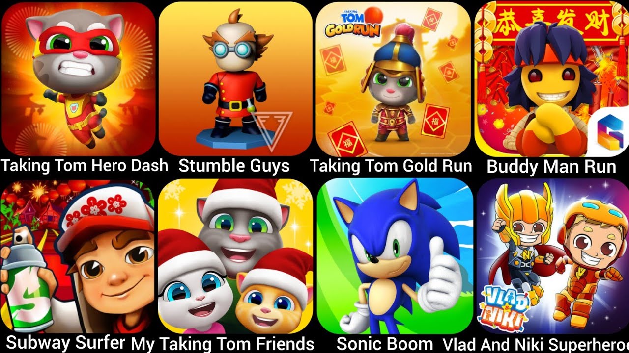 Stumble Guys,Talking Tom Gold Run,Sonic Boom,Subway Surfer,My Talking ...