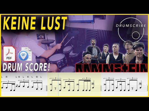 Keine Lust - Rammstein | DRUM SCORE Sheet Music | #160 DRUMSCRIBE