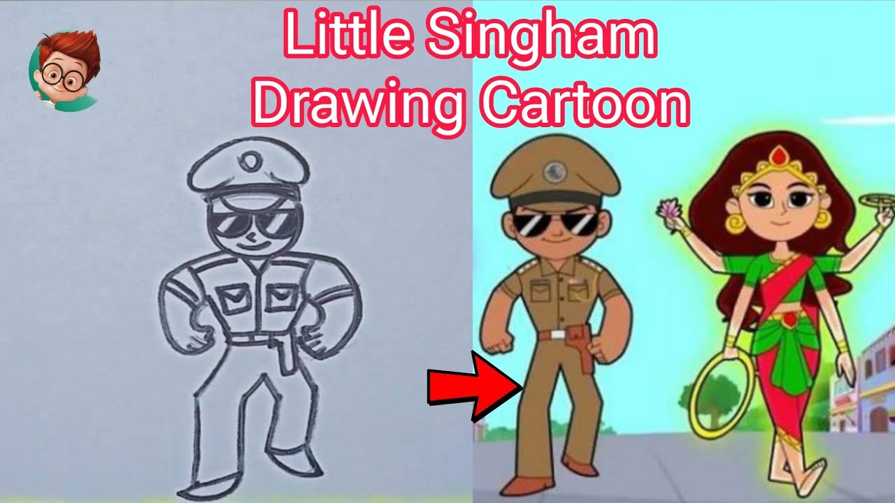 Little Singham Drawing || Little Singham Drawing Cartoon - YouTube
