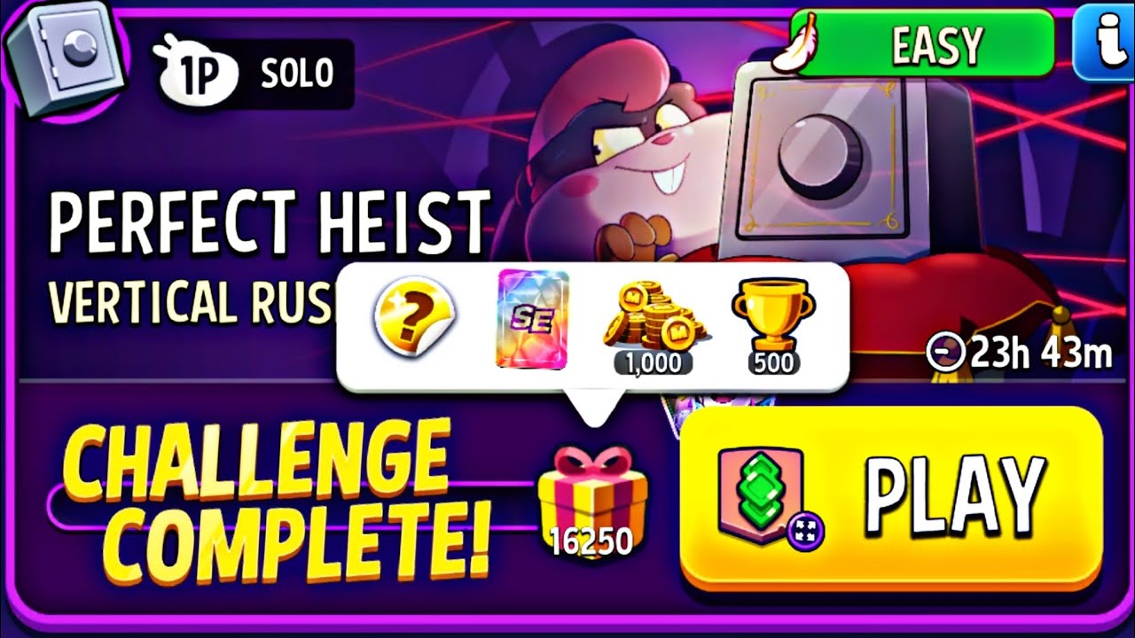 vertical rush super sized perfect heist very easy solo challenge ...