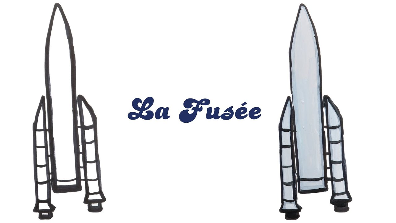 Comment dessiner une fusée - how to draw a rocket - YouTube