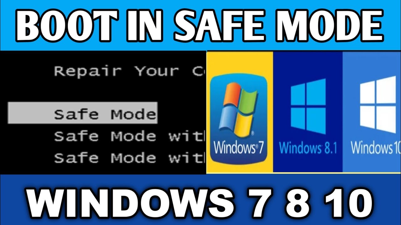 Boot In Safe Mode Windows 10 8 7 LAPTOP PC Hindi | How To Enter Safe ...