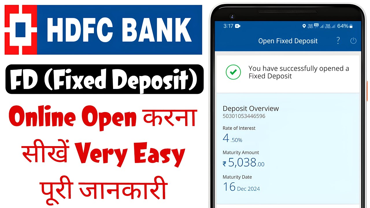 HDFC bank me FD kaise kare | HDFC net banking se fixed deposit kaise ...