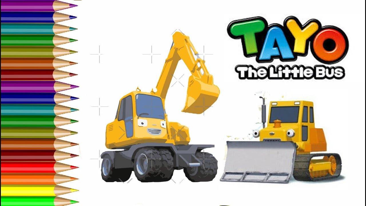 mewarnai BILLY SI BULLDOZER BULDOSER & POCO SI EXCAVATOR BEKO TAYO THE ...