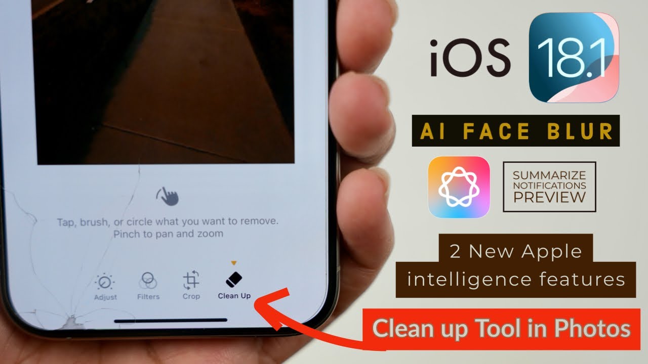 iOS 18.1 Apple Intelligence B3 Clean Up Tool in Photos | Face Blur Features in Telugu By ...