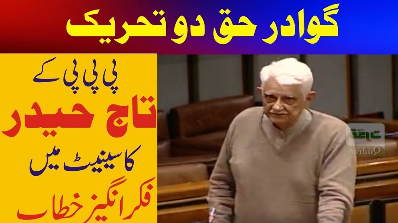 PPP Senator Taj Haider Speech in Senate Session | Gwadar Haq Do ...