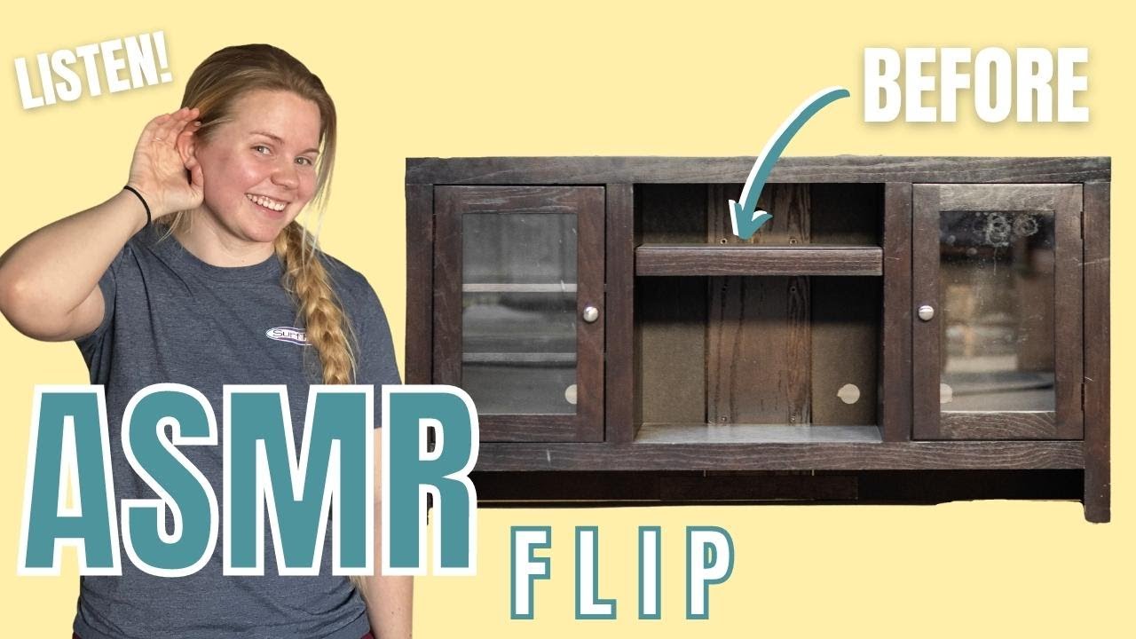 Furniture Flip ASMR | Entertainment Center Makeover - YouTube