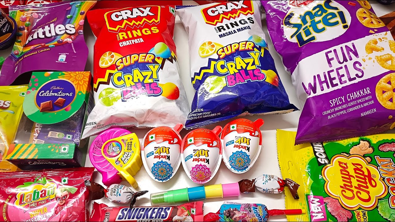 Unboxing New Chocolates & Candies | Crax Rings | Kinder Joy | Skittles ...