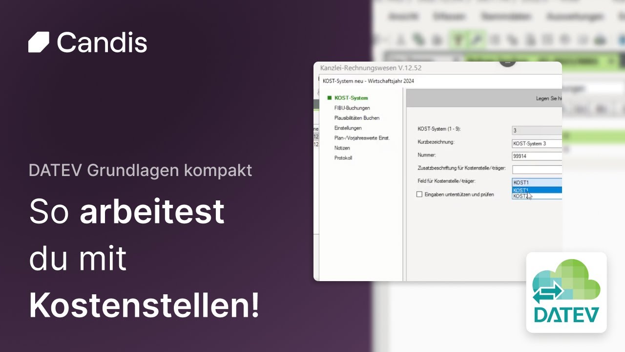 Kostenstellen und Kostenträger | DATEV Grundlagen kompakt | Lernvideo ...