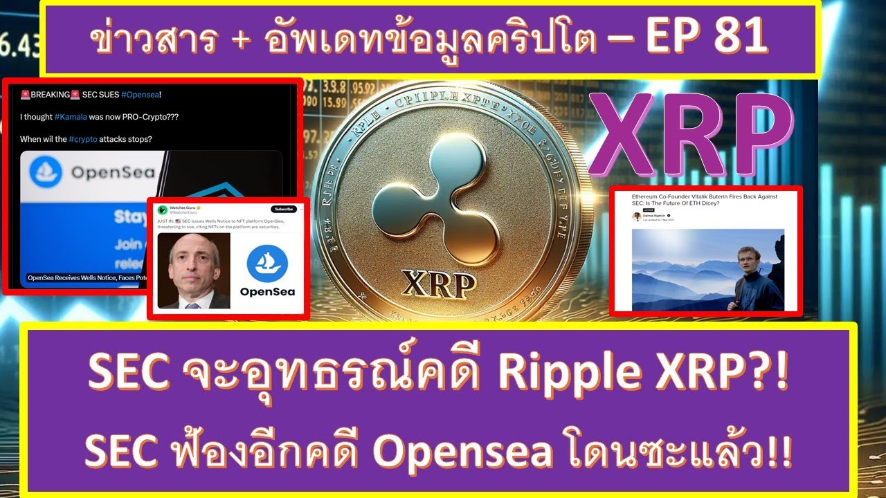SEC จะอุทธรณ์คดี Ripple XRP ?! มาใหม่ SEC ฟ้องอีกคดี Opensea โดนซะแล้ว!! - EP81 - YouTube