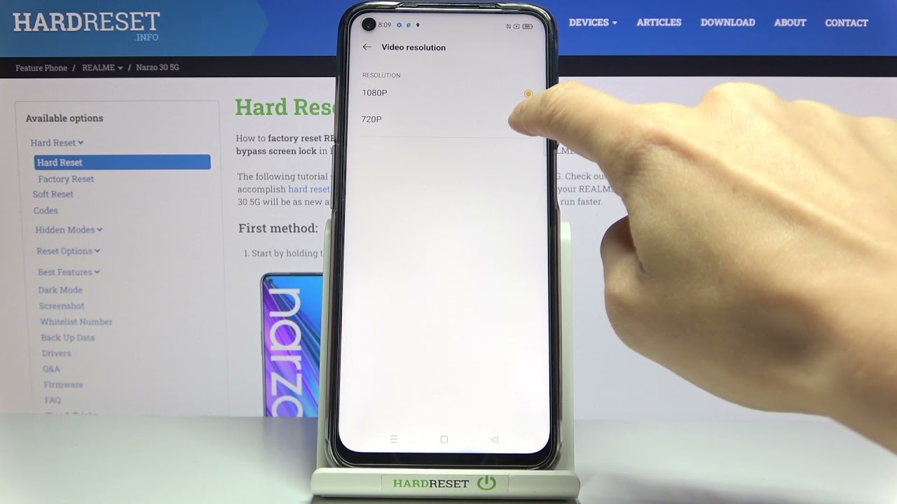 Change Video Resolution - Camera Additional Functions on REALME Narzo 30 5G