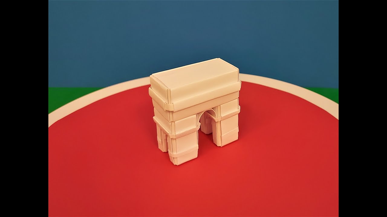 Origami Arc de Triomphe Model | Modular Origami Bricks and Tiles - YouTube
