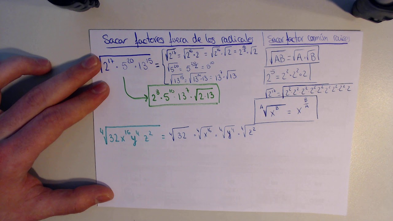 Factor común y extracción de las raíces RADICALES - YouTube