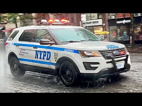 NYPD POLICE INTERCEPTOR UTILITY RESPONDING ON WEST 72ND STREET ON WEST ...