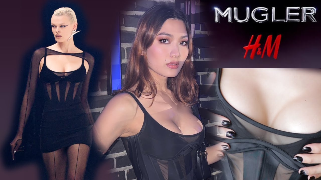 Mugler X HM Corset Mini Black Dress | Review & Try on - YouTube