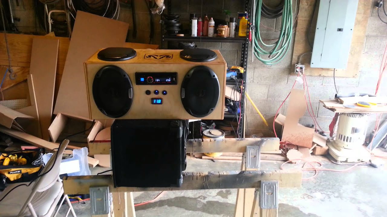 Custom alpine boom box - YouTube