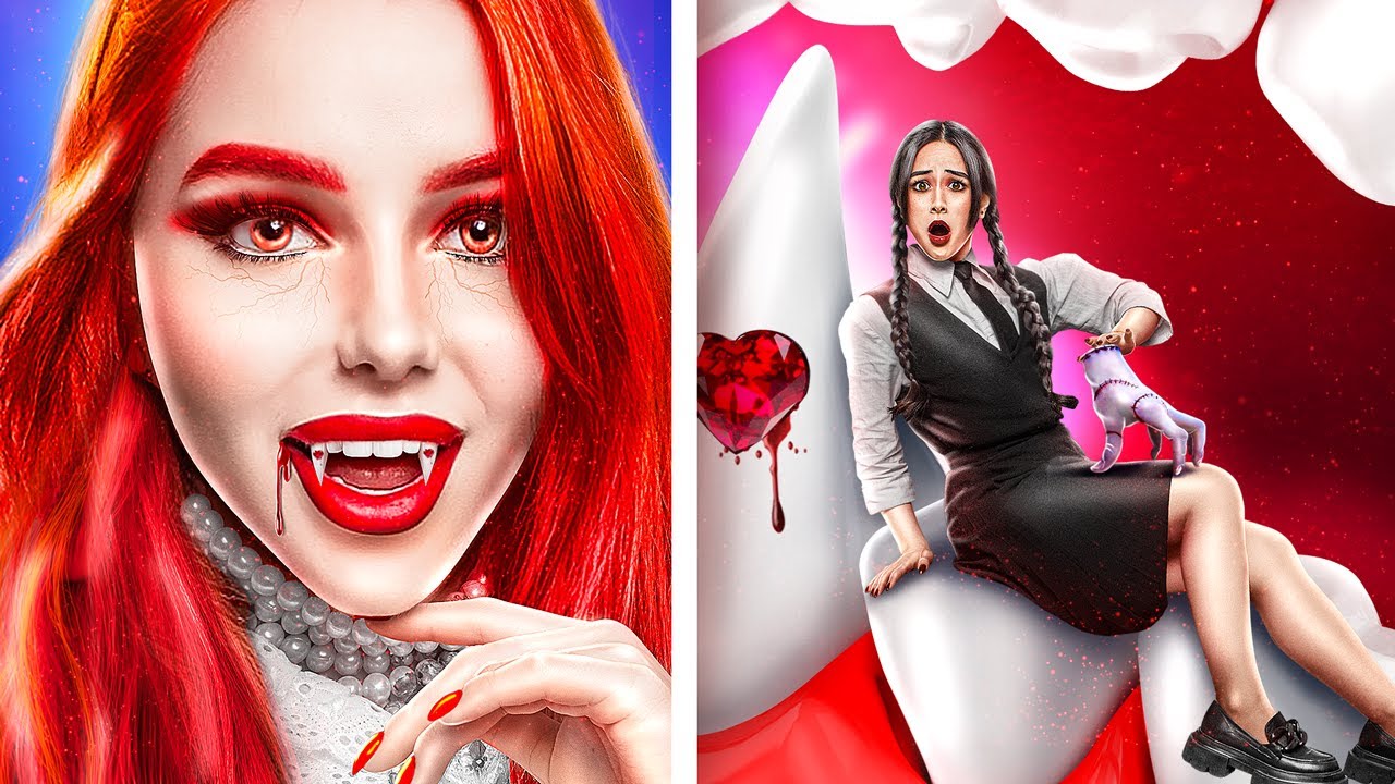 Wednesday Addams'ın Popüler Vampire Dönüşümü! Hapishane Değişimi! - YouTube