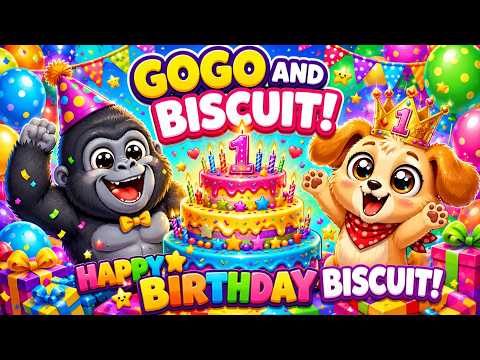 Gogo and Biscuit: Happy Birthday Biscuit! 🎂🐶