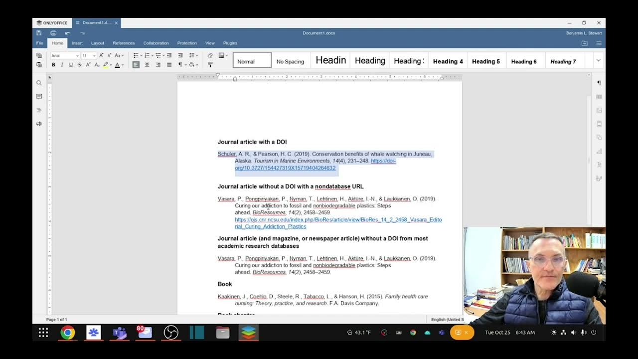 How to list common references according to APA, 7th edition - YouTube