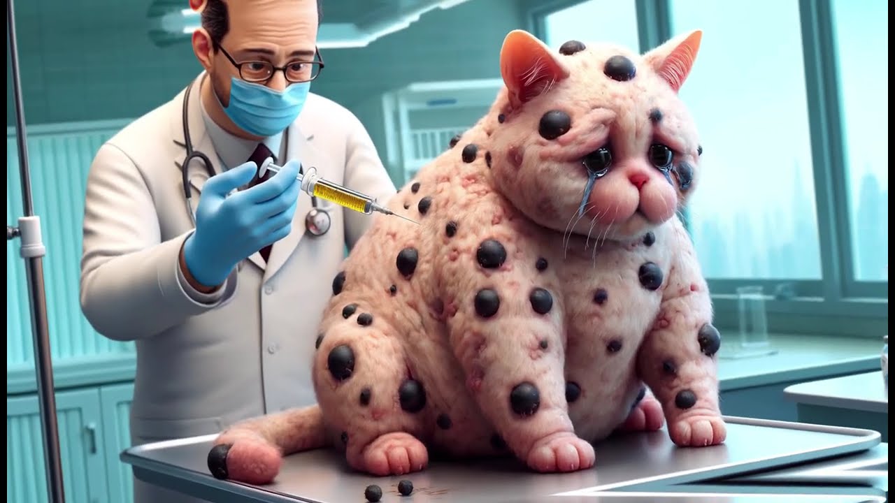 The cat has been infected with the virus, and the doctor has cured it.# ...