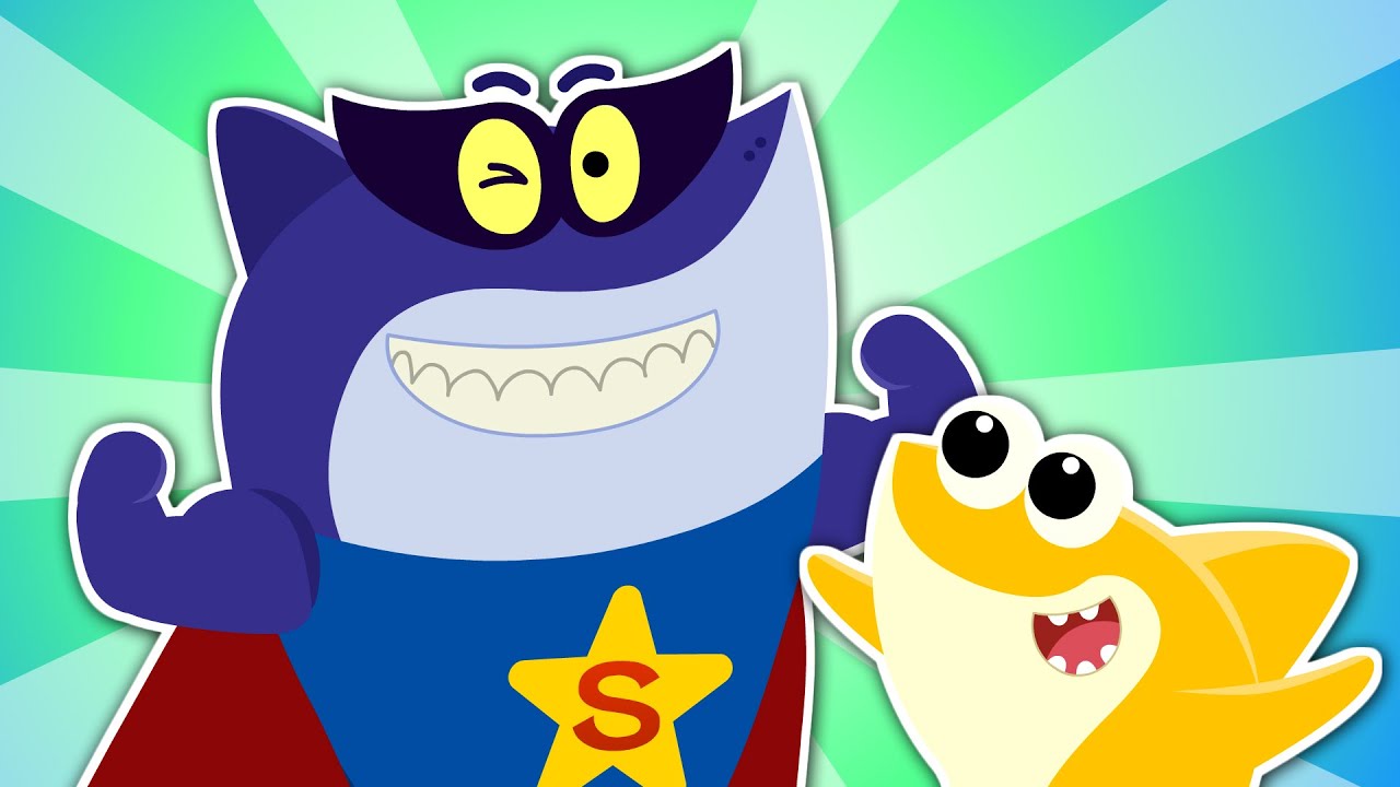Shark Daddy is Super Papa | Shark Family Song | Superhero Family ...