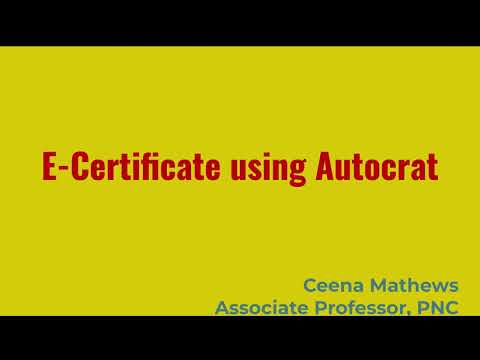 How to Generate an e-Certificate using Autocrat - YouTube