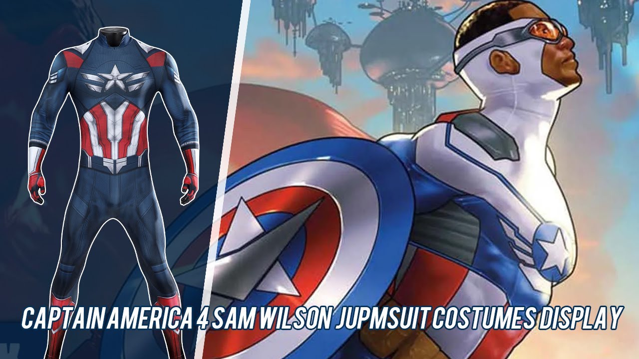 Captain America 4 Sam Wilson Jumpsuit Cosplay Costumes Display - YouTube