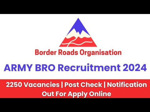 Join Army BRO | Army BRO Recruitment 2024 Notification | BRO New ...