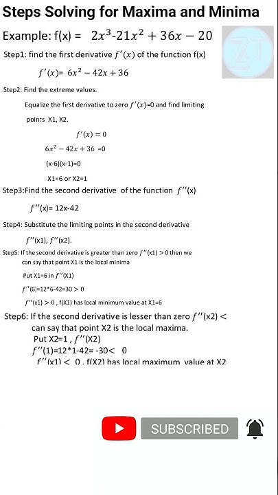 Steps for how to solve maxima and minima for class 12|Application of derivatives class 12 - YouTube