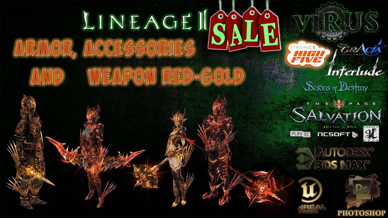 Armor, Accessory and Weapon RED-GOLD. LINEAGE II. Any Chronicles √i®uS ...
