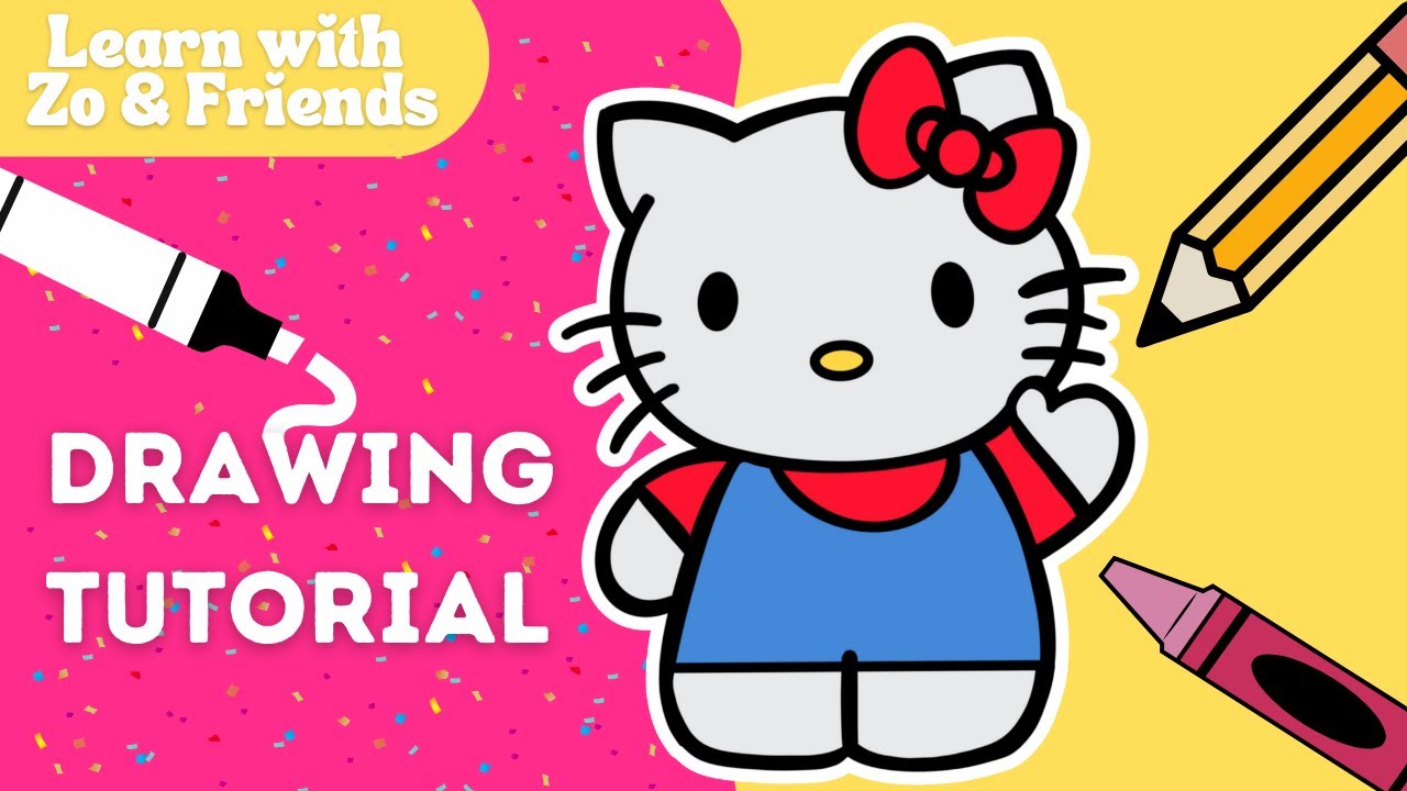 How to draw Hello Kitty | Kids Drawing Tutorial | Easy step by step ...