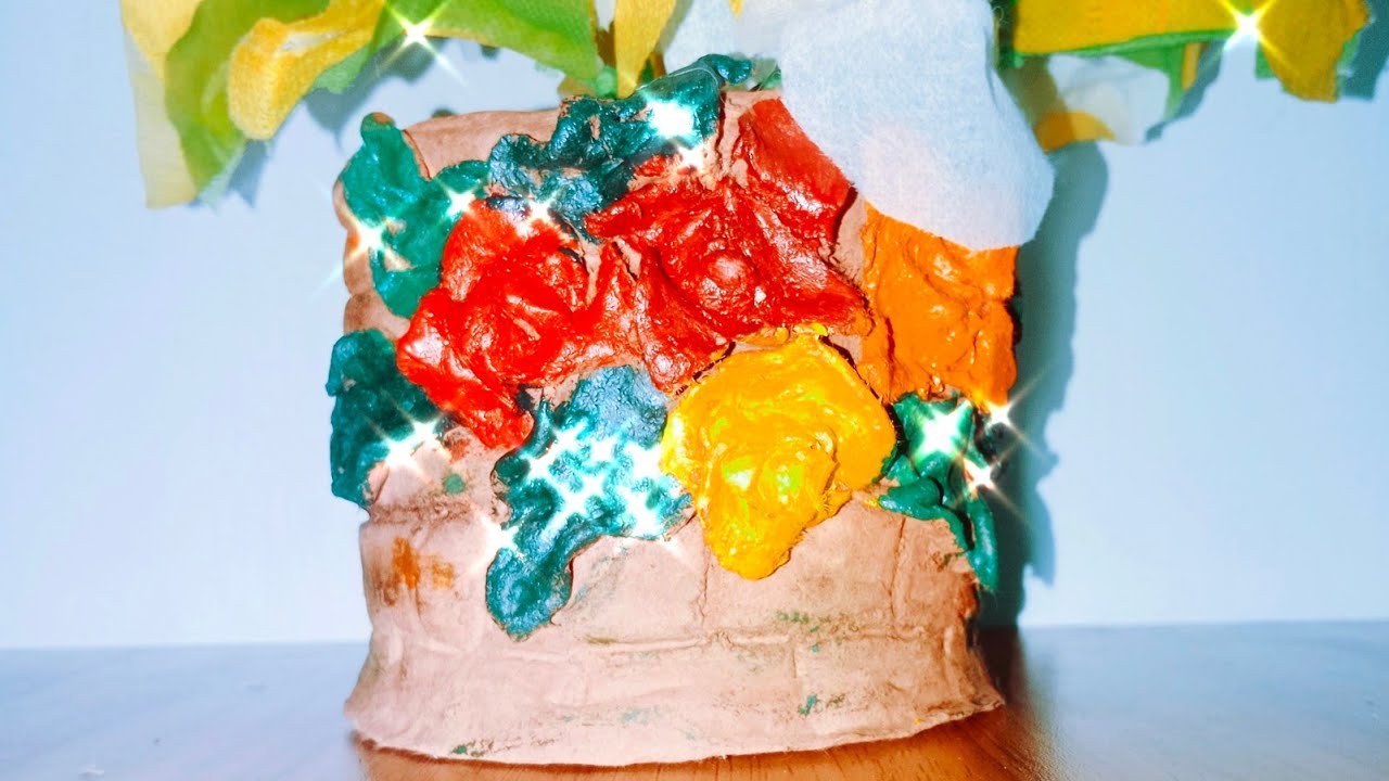 How to make flower pot at home / DIY craft easy /pot making origami ...